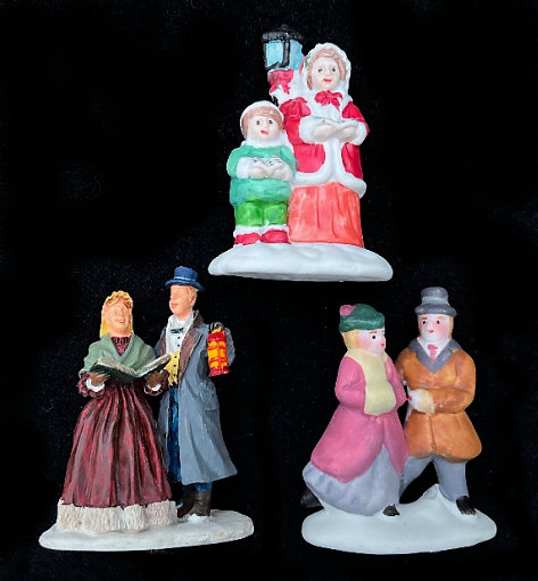 Set of 3 Lemax Christmas Village Figurines of Victorian People Ceramic ...