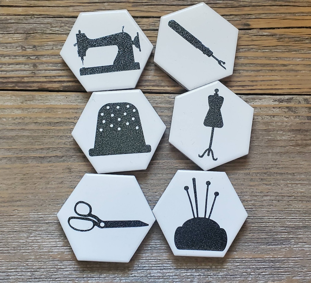 Sewing Pattern Weights Ceramic Tile Sewing Notions in Black Glitter ...