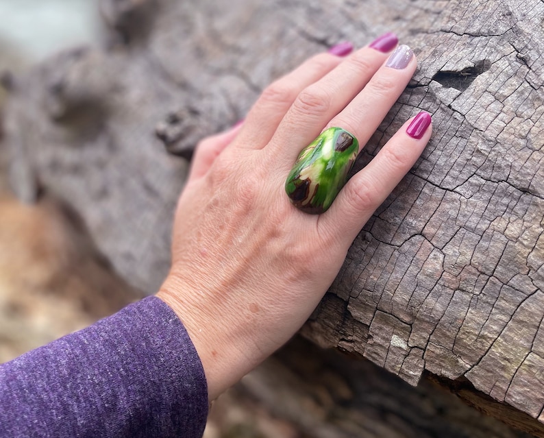Vibrant Tagua Nut Statement Ring: Eco-friendly Artisan Jewelry ...