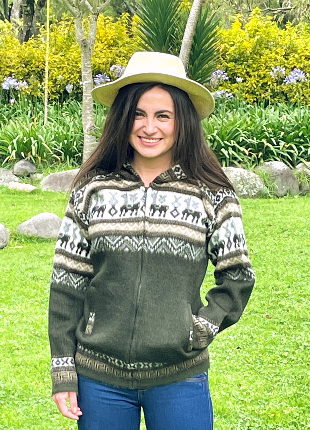 Alpaca Wool Hooded Jacket Patterned Jacket High Quality - Etsy