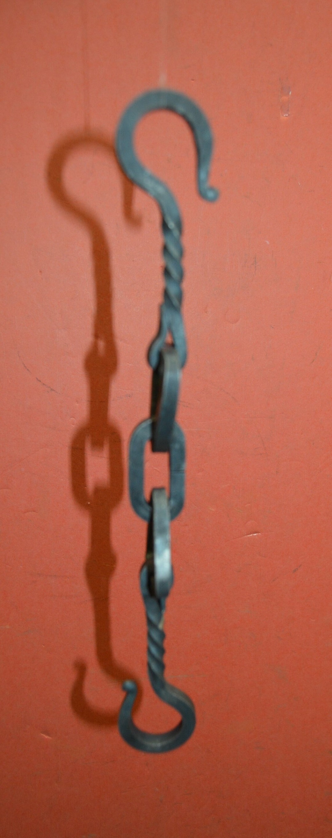 S Hook Hanger Chain Wrought Iron Hook Ends With 3 Links Forged by ...