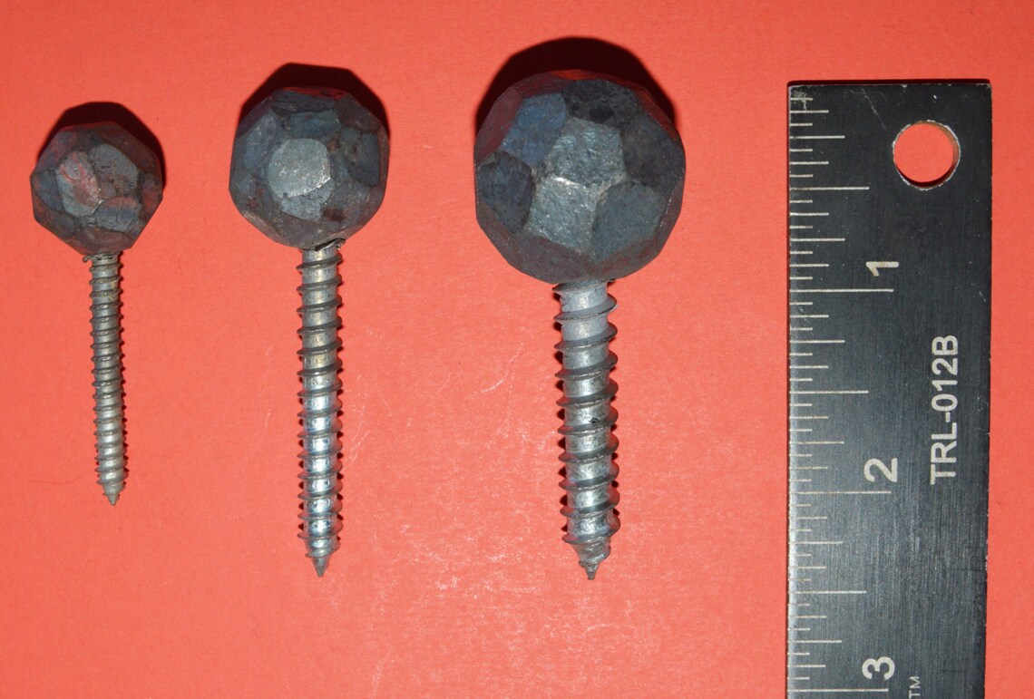 Wrought Iron,large Decorative Stacked Ball Head Screw, Hand Forged by ...