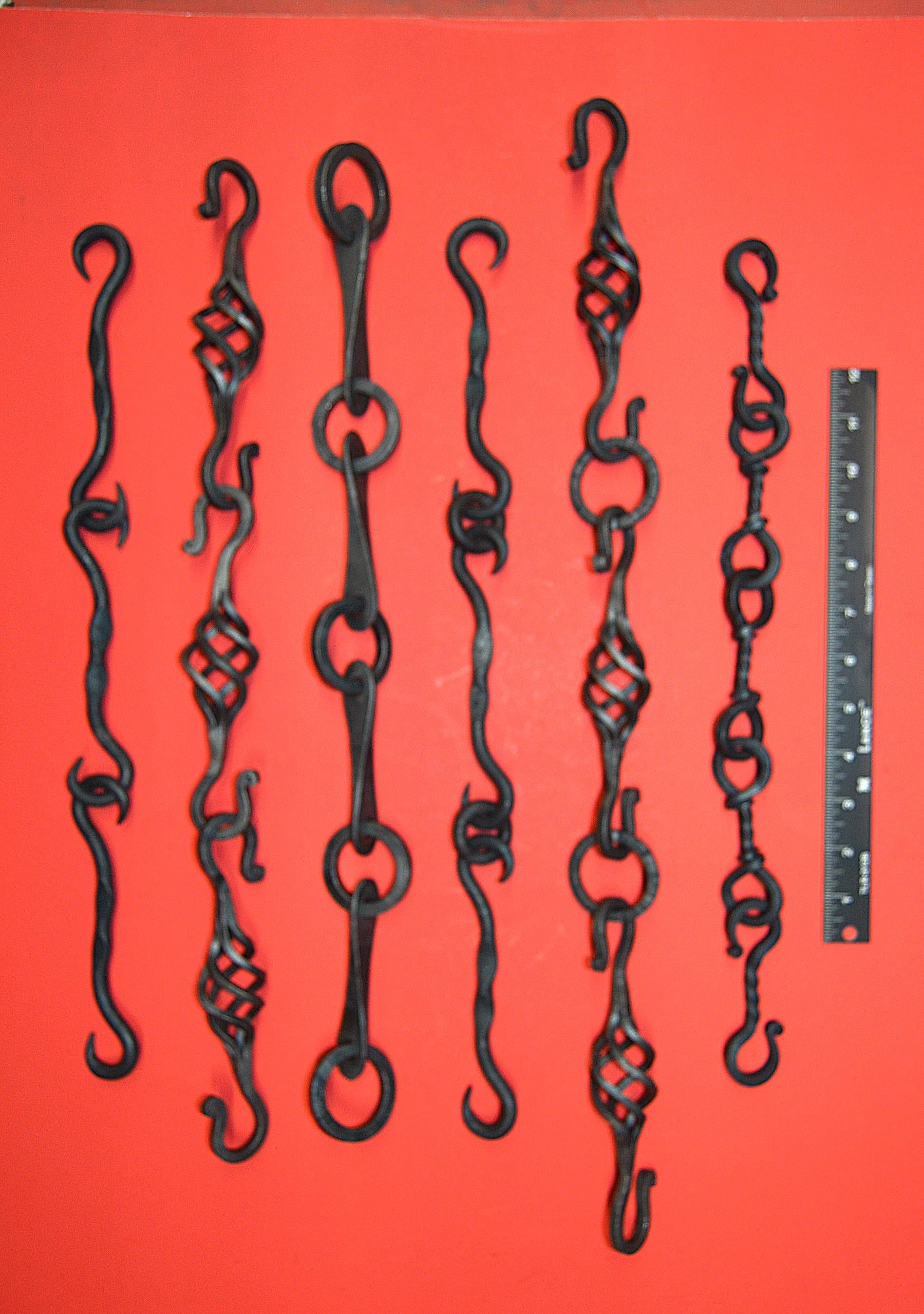 Basket S-hook, Chain Link, Hanger 7" Wrought Iron Twisted Forged by ...