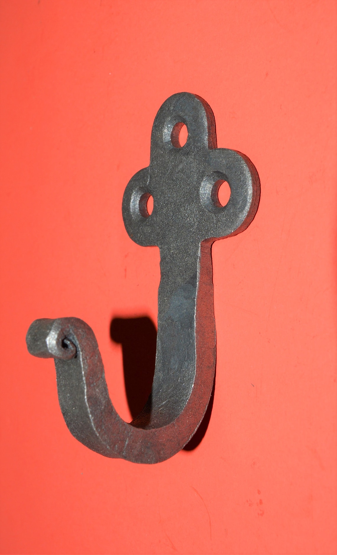 Shamrock Wall Hook Wrought Iron Coat Hat Hanger Hand Forged | Etsy