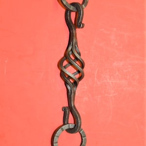 Basket S-hook, Chain Link, Hanger 7" Wrought Iron Twisted Forged by ...