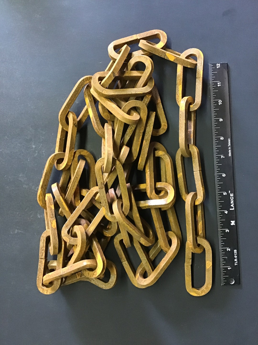 Rustic Chain, Wrought Iron, 5/16" Sq. 1 3/8" X 3 3/8" Links, Made in ...