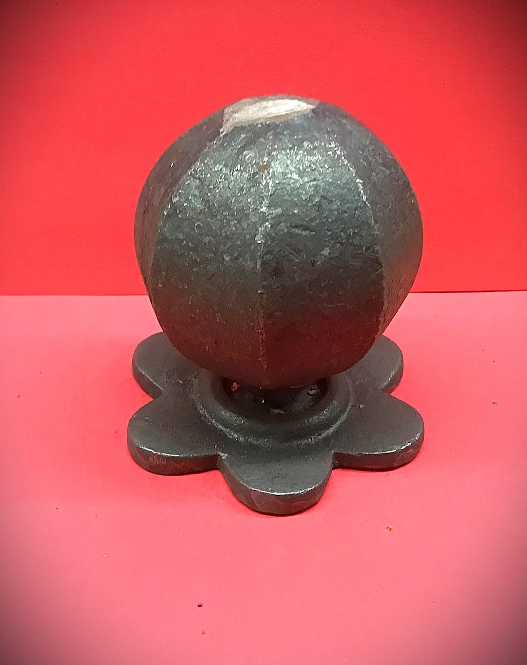 Wrought Iron Ball, 2" Dia., Post Topper Finial With Rosette Handmade by ...