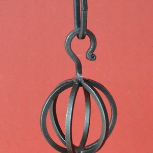 Basket S-hook, Chain Link, Hanger 7" Wrought Iron Twisted Forged by ...