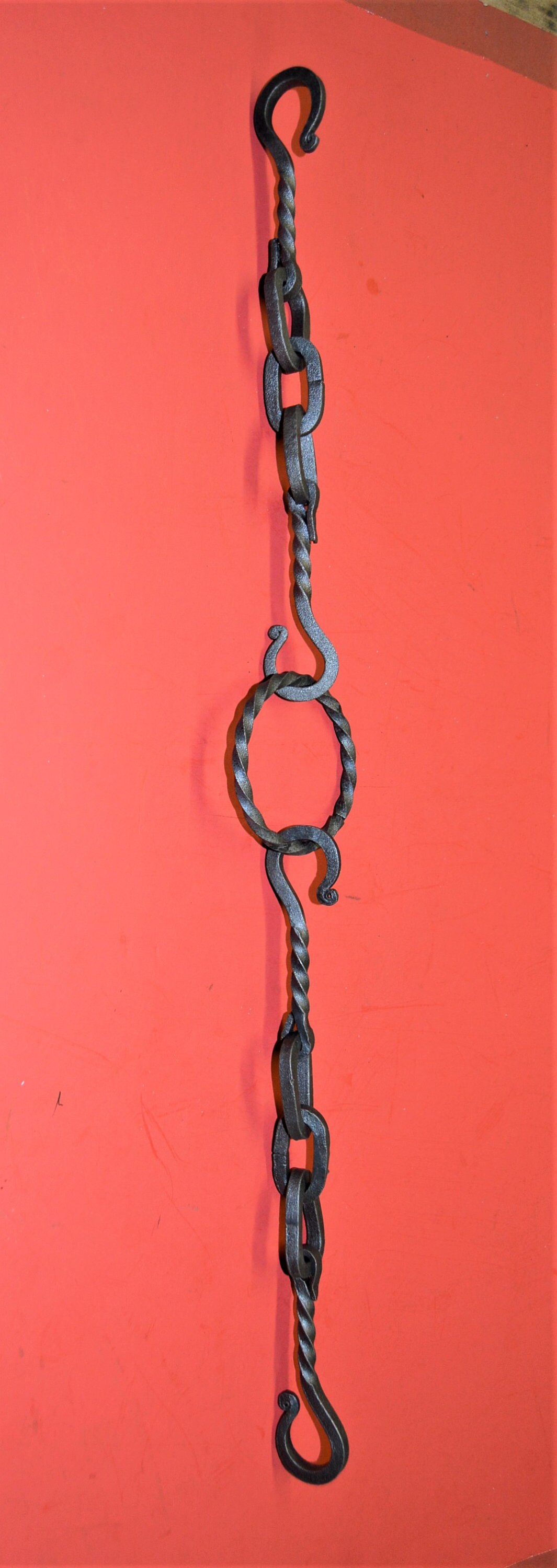 Rain Chain, Forged Wrought Iron, S Hooks and Closed Eye Chain , 30" Lot ...