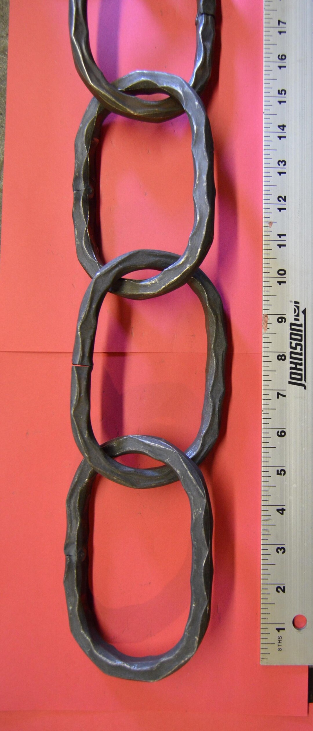 Rain Chain Wrought Iron Hammered 1/2" Sq. Bar 4" X 6" Links, Forged by ...