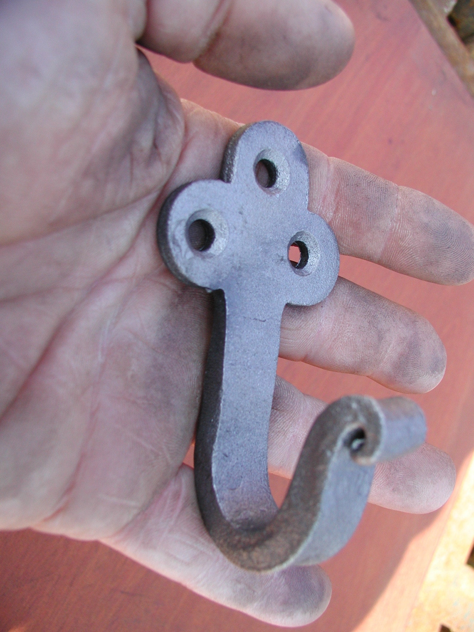 Shamrock Wall Hook, Wrought Iron, Coat Hat Hanger, Hand Forged by ...