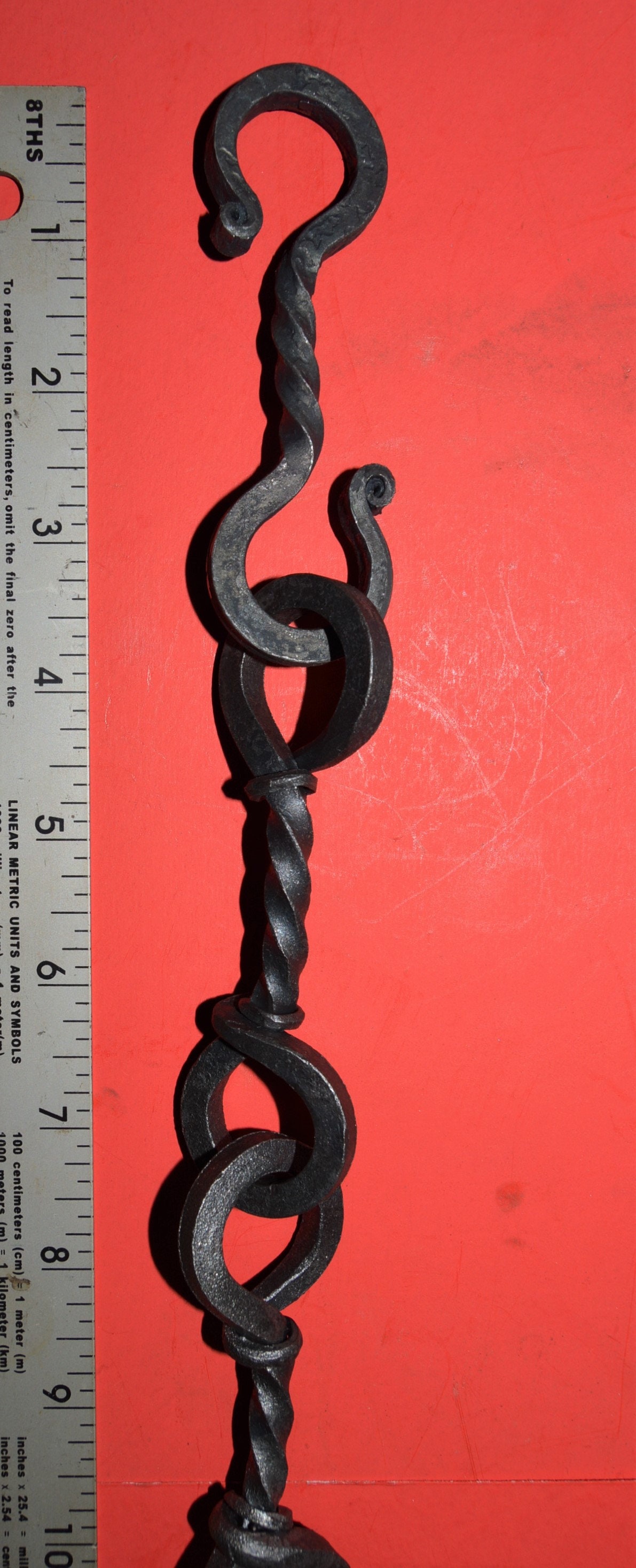Basket S-hook, Chain Link, Hanger 7" Wrought Iron Twisted Forged by ...