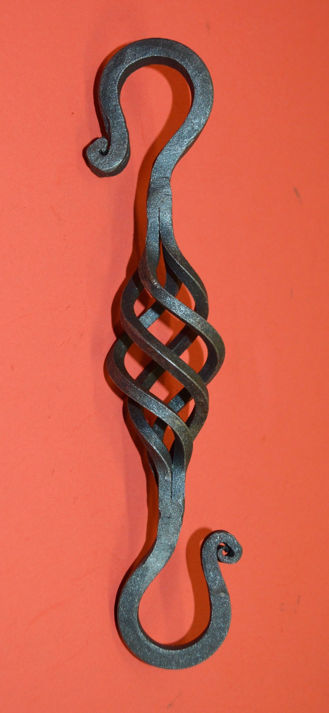 Basket S-hook, Chain Link, Hanger 7" Wrought Iron Twisted Forged by ...