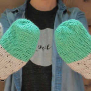 Colorblock Mitts - PDF Knitting Pattern - Etsy