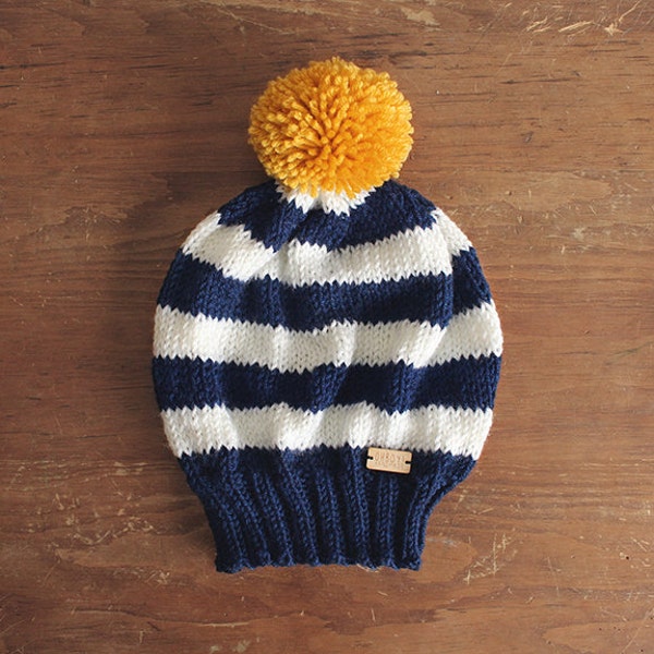 Striped Knit Hat - Etsy