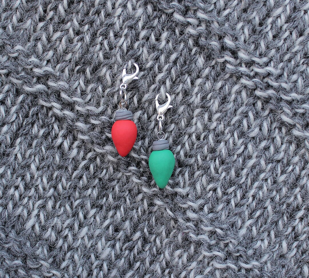 Christmas Light Bulb Knitting & Crochet Progress Keepers Charms - Etsy