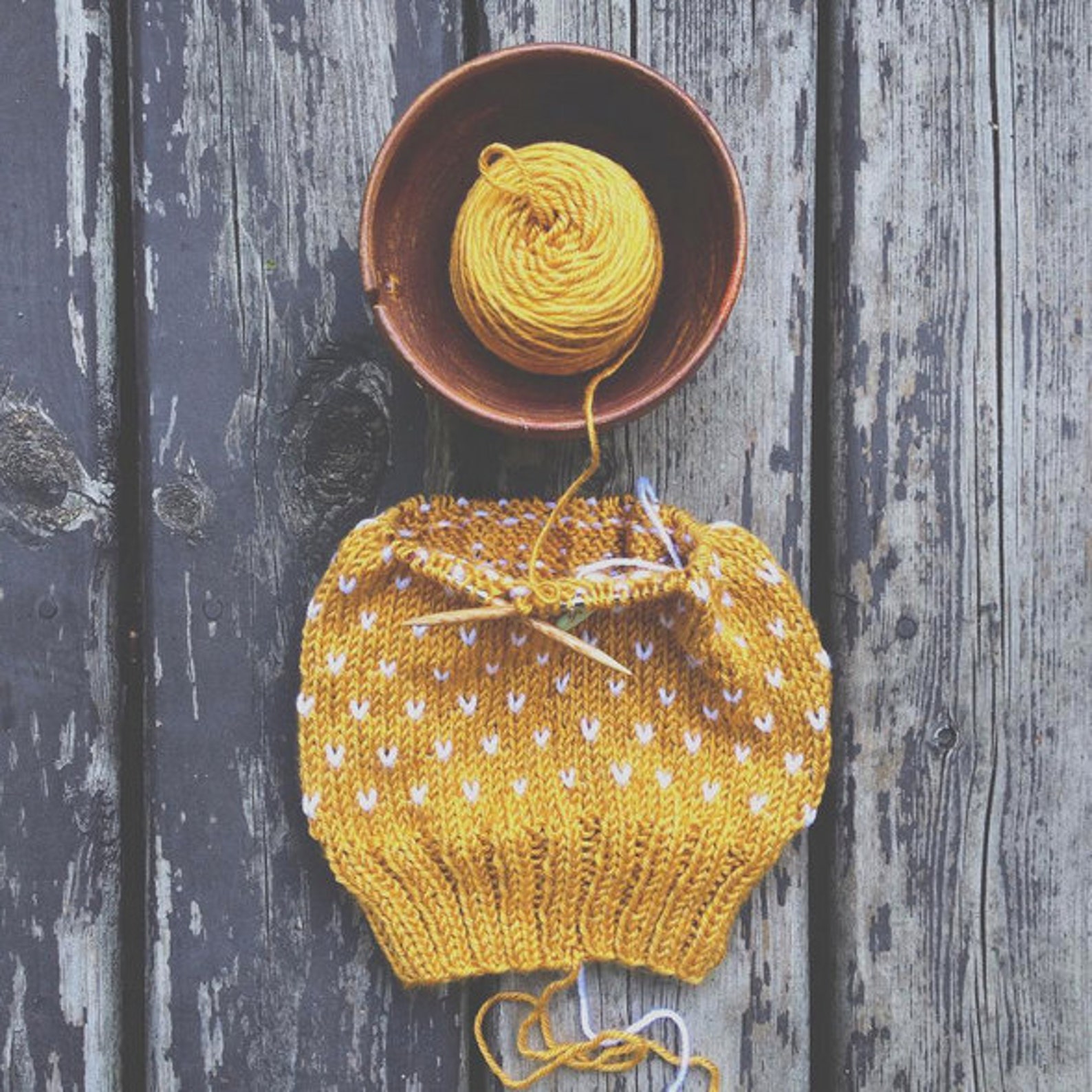 Marble Mountain Hat Mustard Yellow Speckled Knit Hat With - Etsy