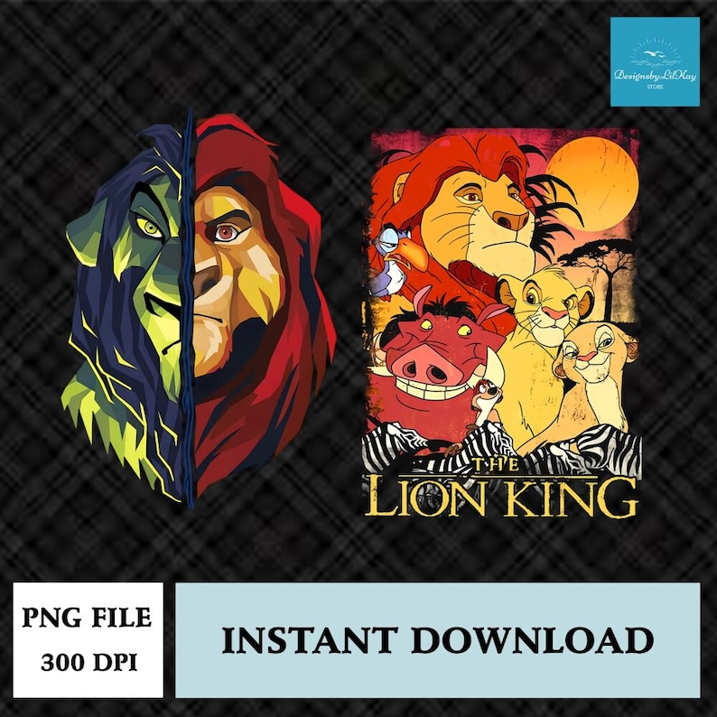 Lion King Scar Simba Mufasa Png, Instant Download for Sublimation ...