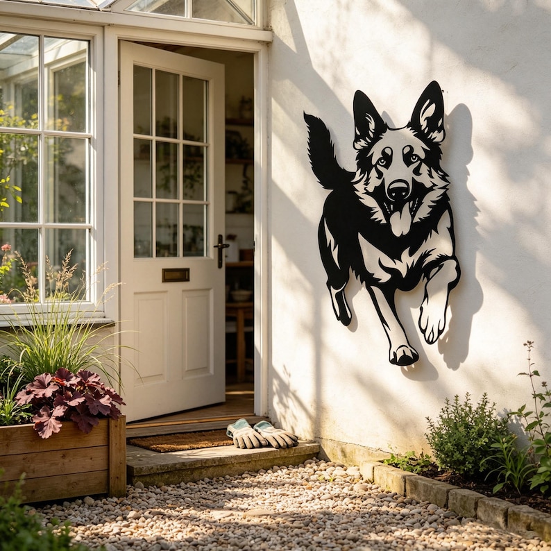 Custom German Shepherd Metal Wall Art, Metal Dog Portrait From Photo ...
