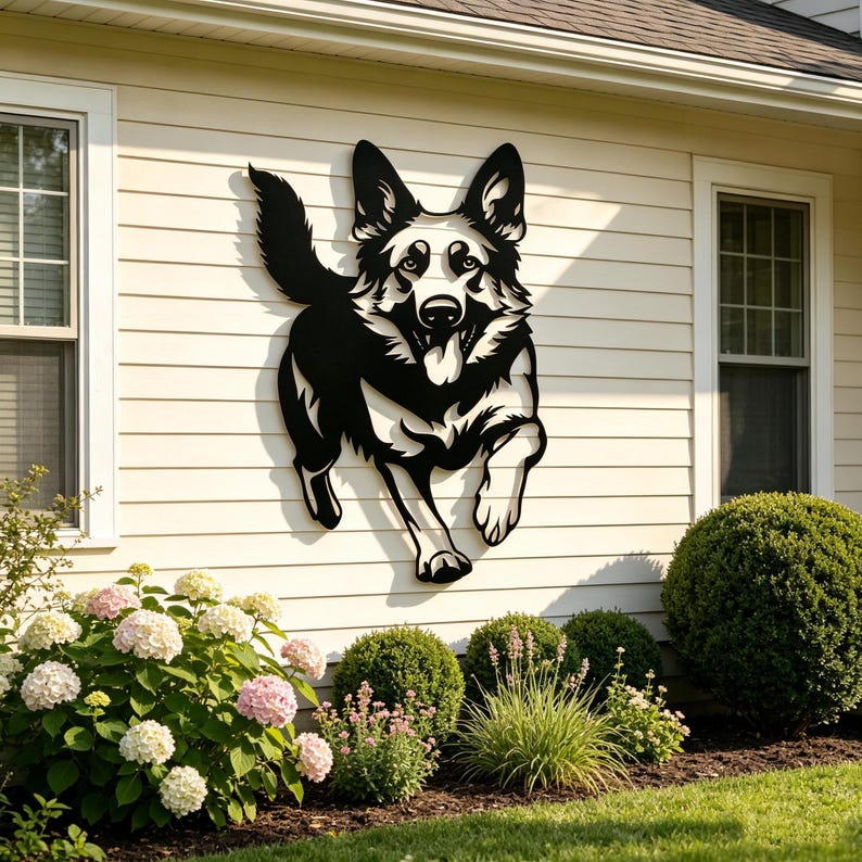 Custom German Shepherd Metal Wall Art, Metal Dog Portrait From Photo ...