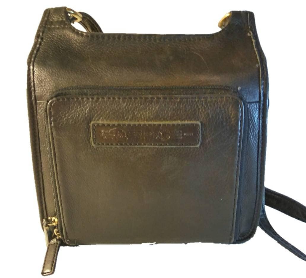 Authentic Vintage Fossil Classic Black Pebbled Leather ORGANIZER Bag ...