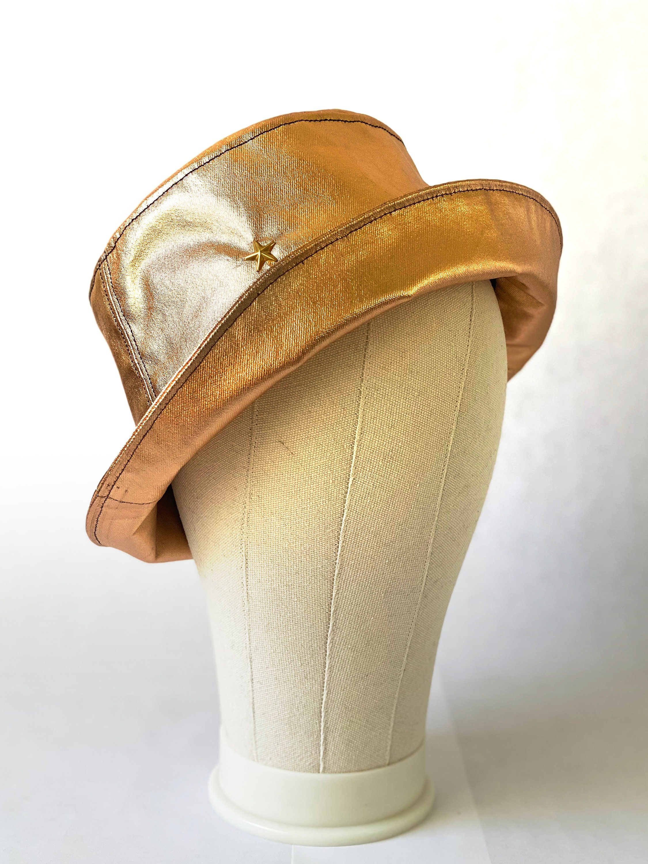 Gold Bucket Hat for Men and Women in Cotton, Streetwear, Summer ...