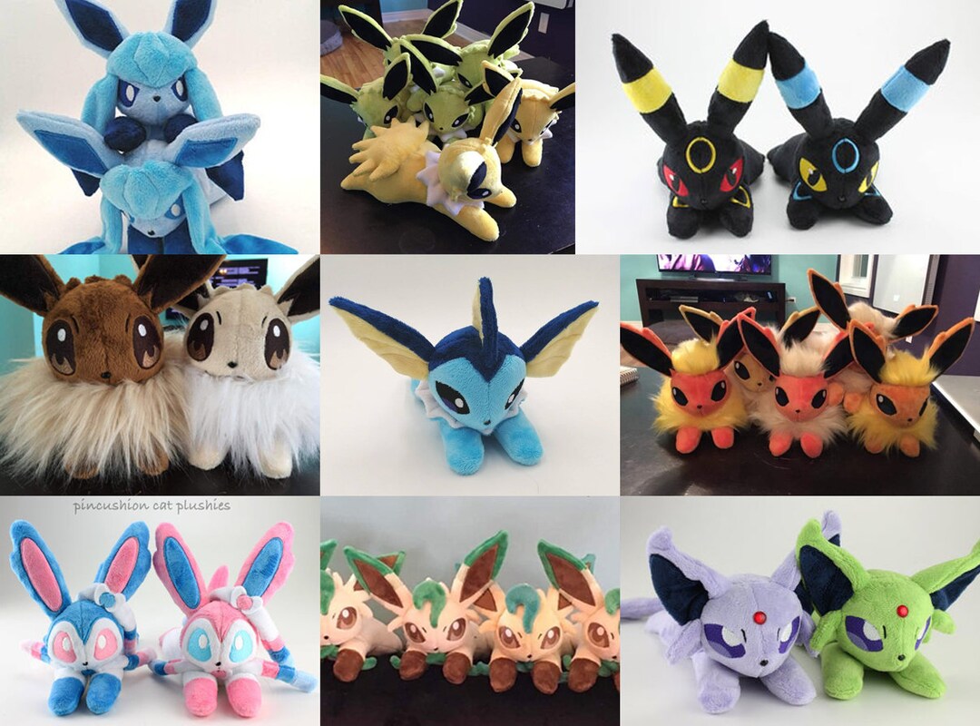 Complete Eevee Beanie Style Plush Set (set of 9) - Made to Order - Etsy