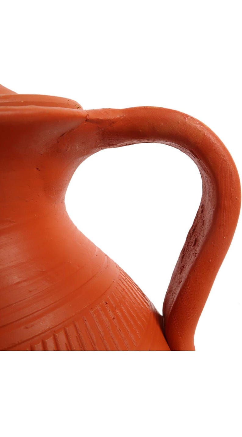Handmade Terracotta Jug and Glass Set | Rustic Clay Pitcher ...