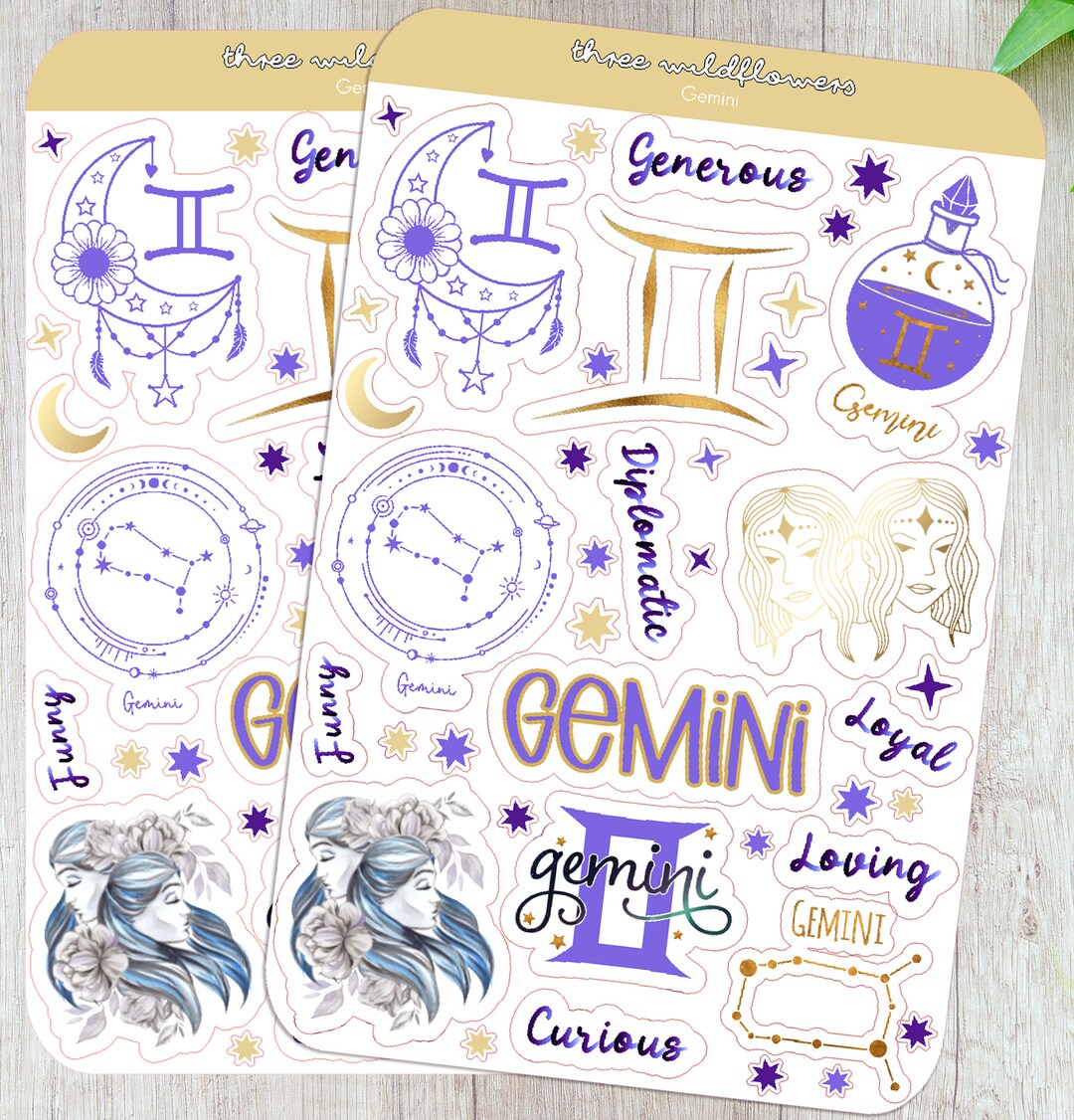 Gemini Stickers - Etsy