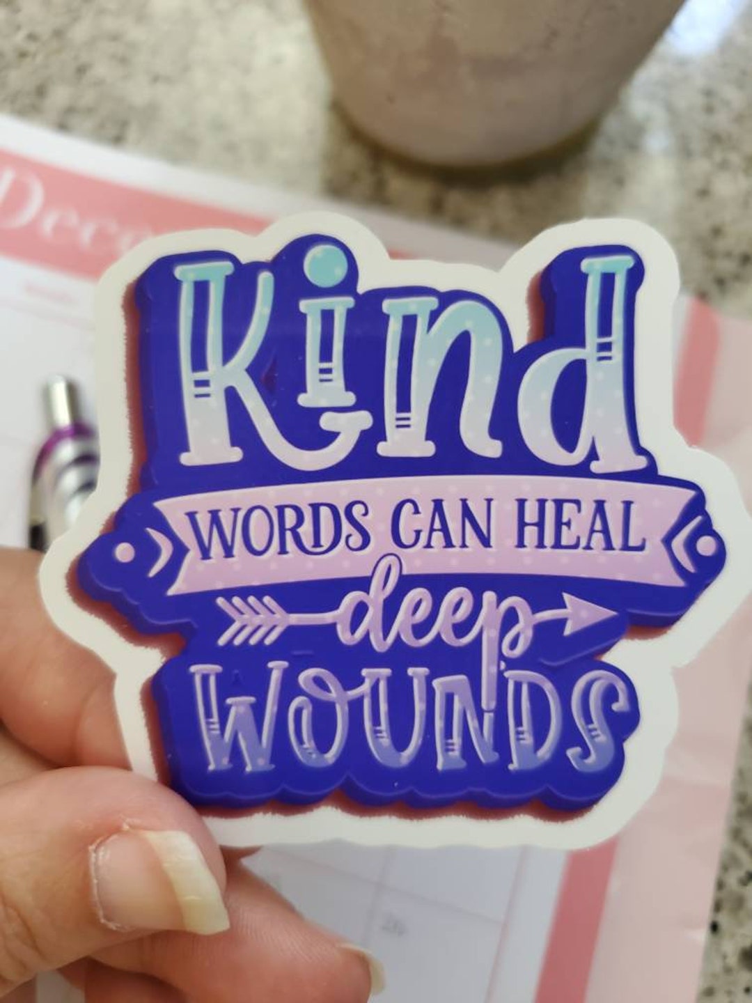 Kind Words Heal Sticker - Etsy