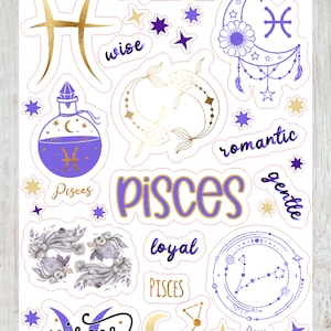 Pisces Stickers - Etsy