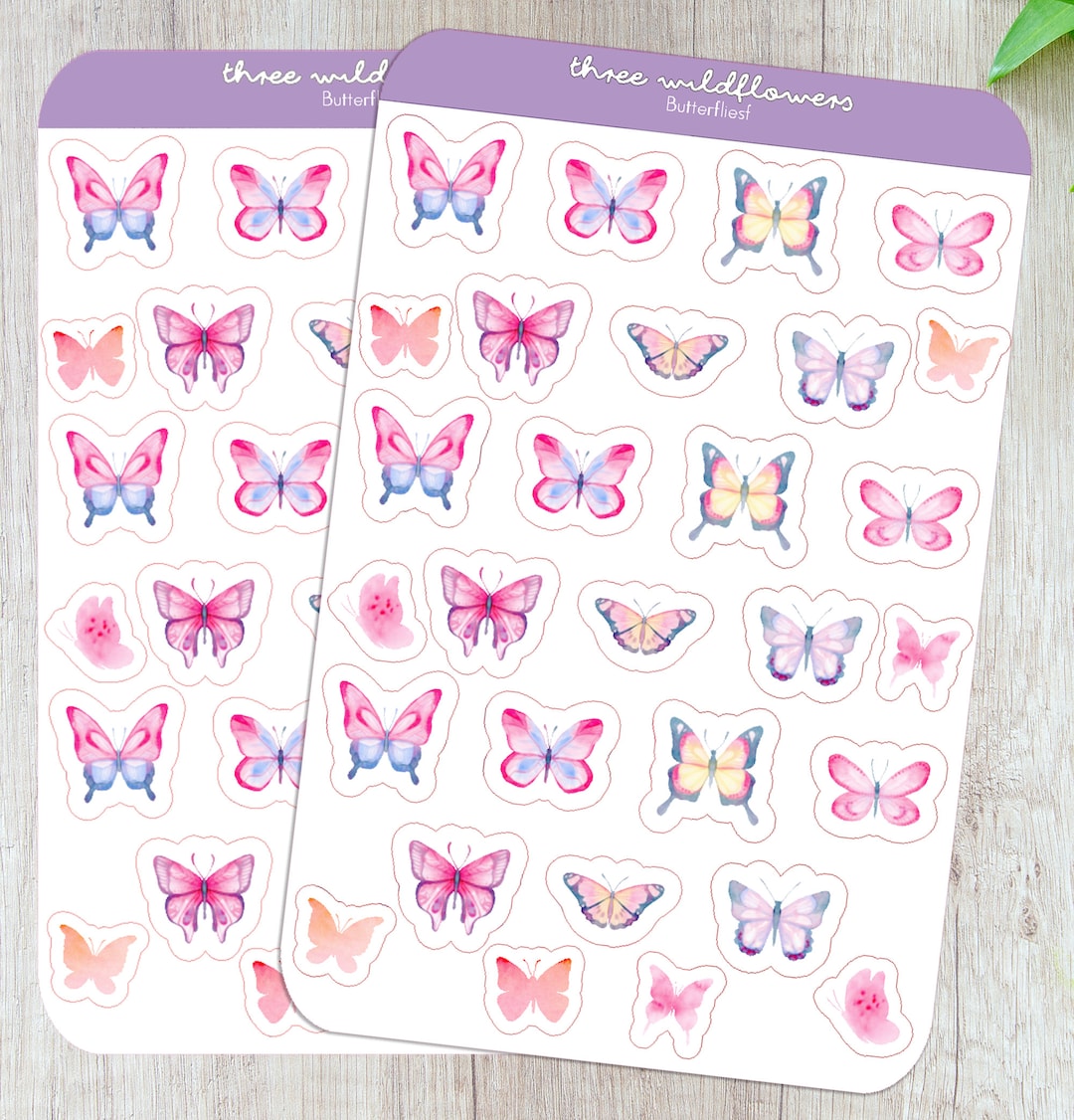 Butterfly Stickers, Butterflies Sticker Sheet - Etsy