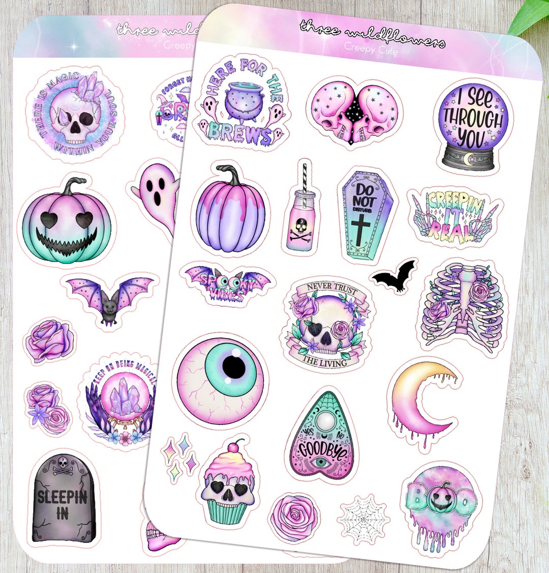 Creepy Cute Halloween Sticker Sheet - Etsy
