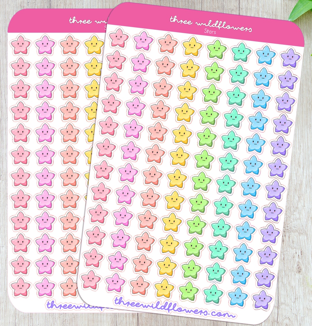 Rainbow Star Stickers - Teacher Stickers - Etsy