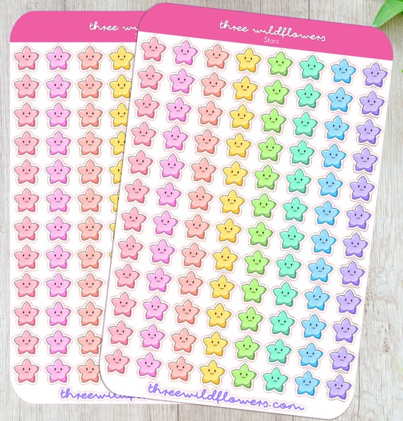 Rainbow Star Stickers Teacher Stickers - Etsy
