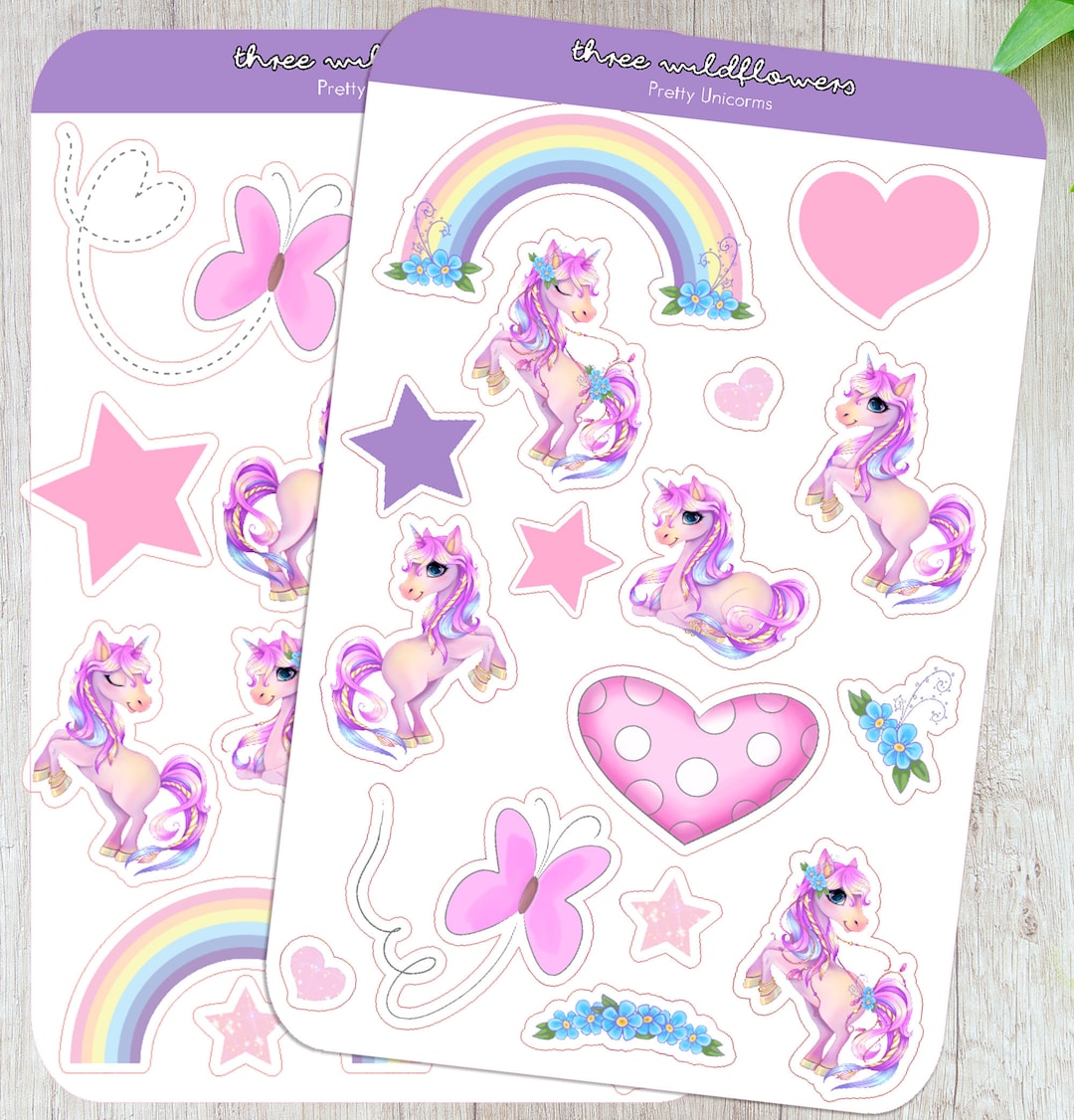Unicorn Sticker Sheet - Unicorn Stickers - Etsy