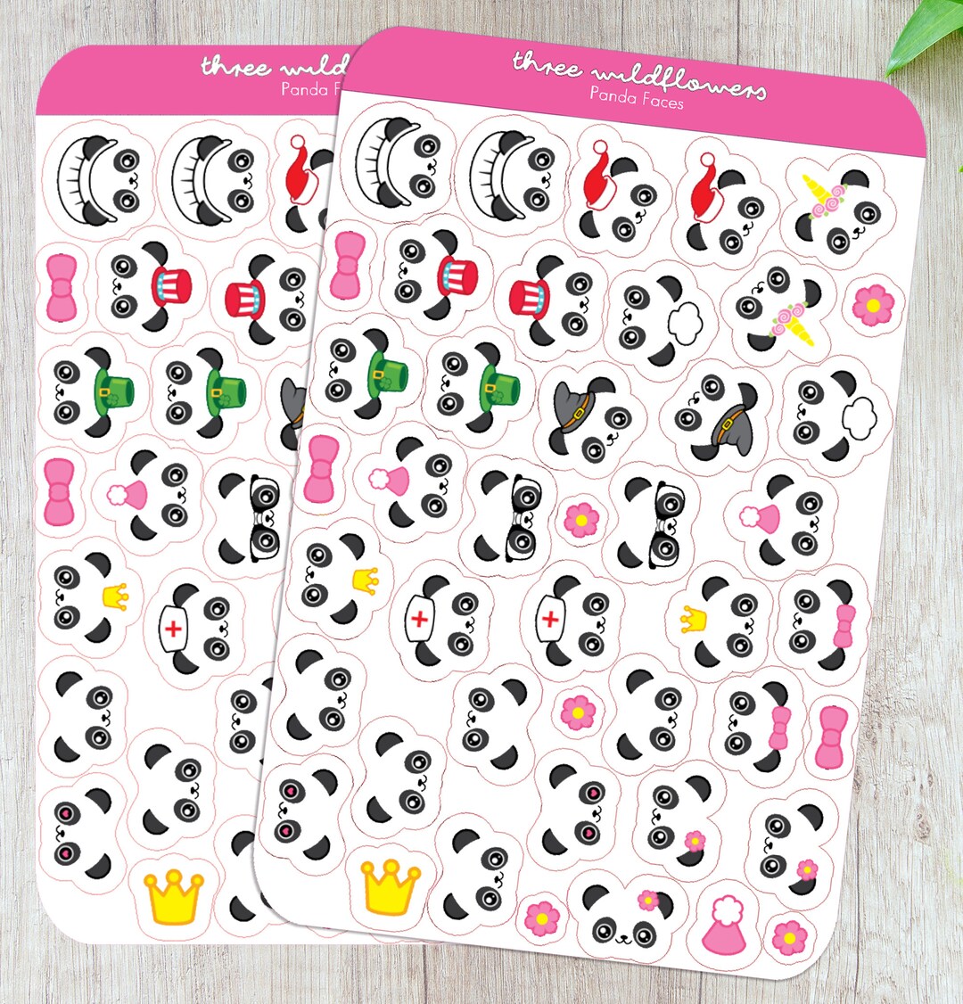 Panda Stickers, Panda Sticker Sheet - Etsy