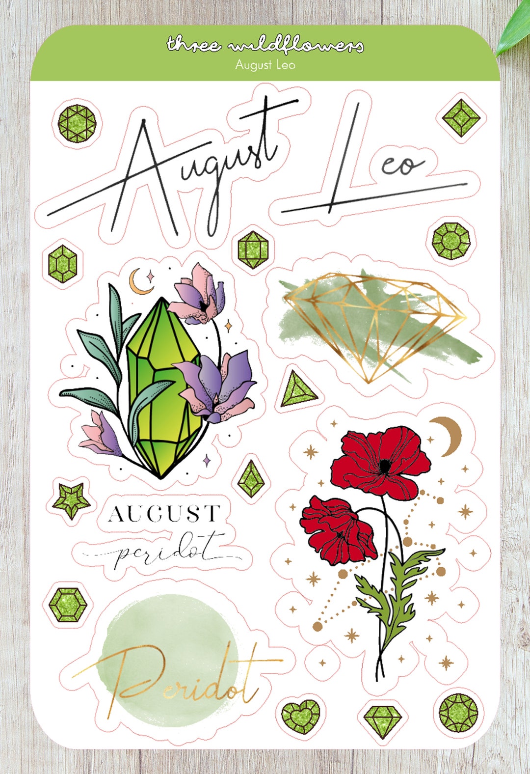August Leo Stickers - August Birthday Sticker - Poppy Stickers ...