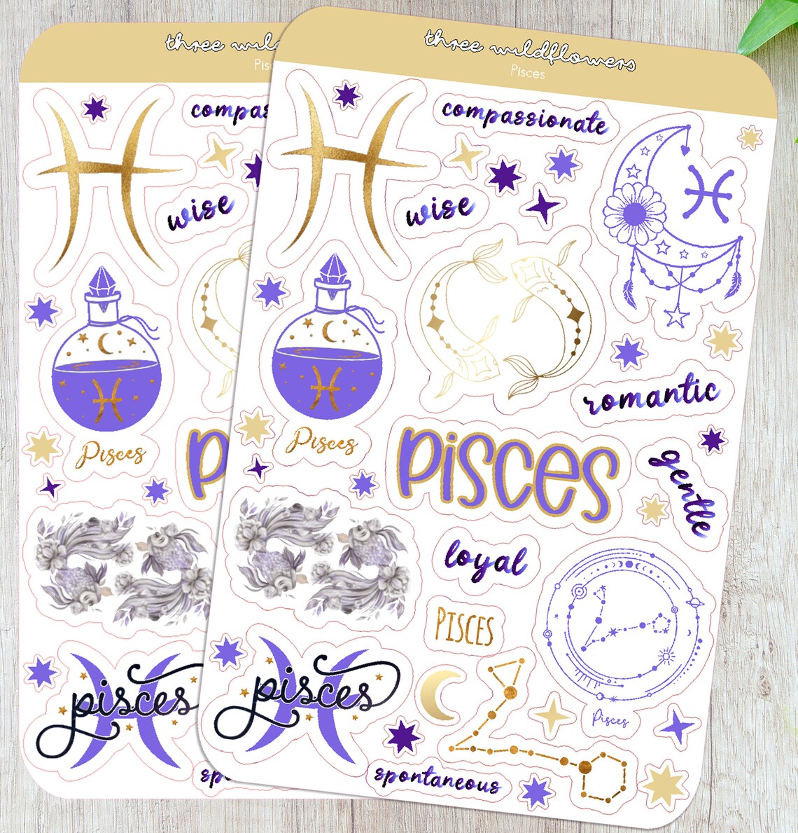 Pisces Stickers - Etsy