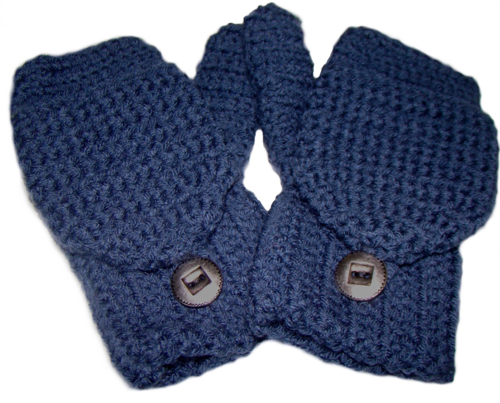 Denim Blue Mittens Convertible Fingerless Mittens Crochet | Etsy