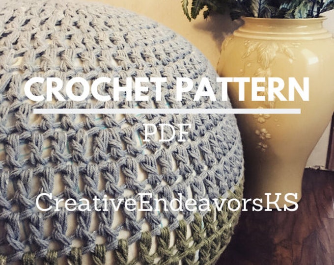 PDF Ottoman Pattern, Crochet Pattern, Crochet Ottoman, Large Pouf ...