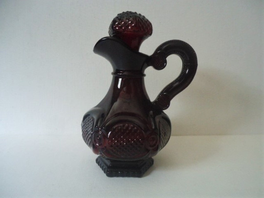 Avon Red Cranberry Glass Cruet Pitcher 1876 Cape Cod - Etsy