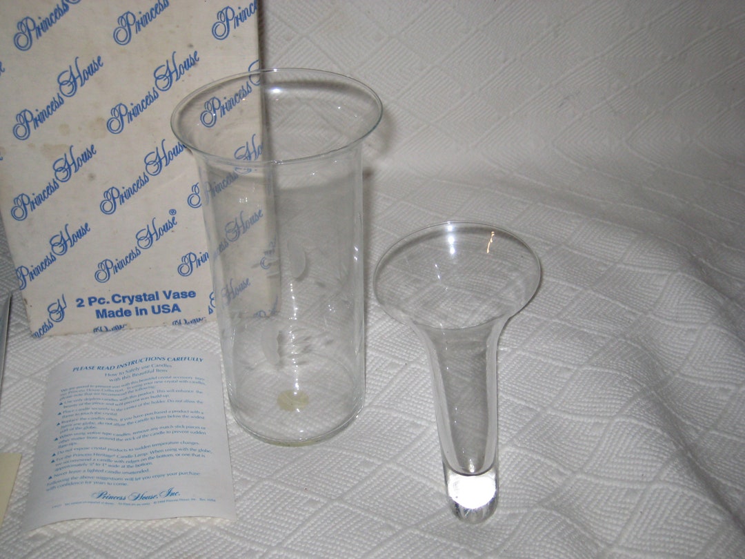 Vintage Princess House 2 Piece Crystal Vase 400 NEW - Etsy