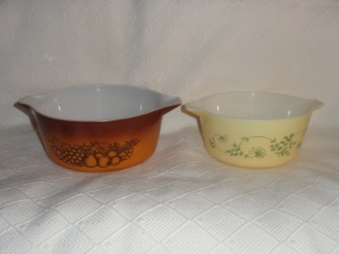 Vintage Set of 2 Pyrex 474-B 1.5 Qt and 475-B 2.5 Qt Casserole Dishes ...