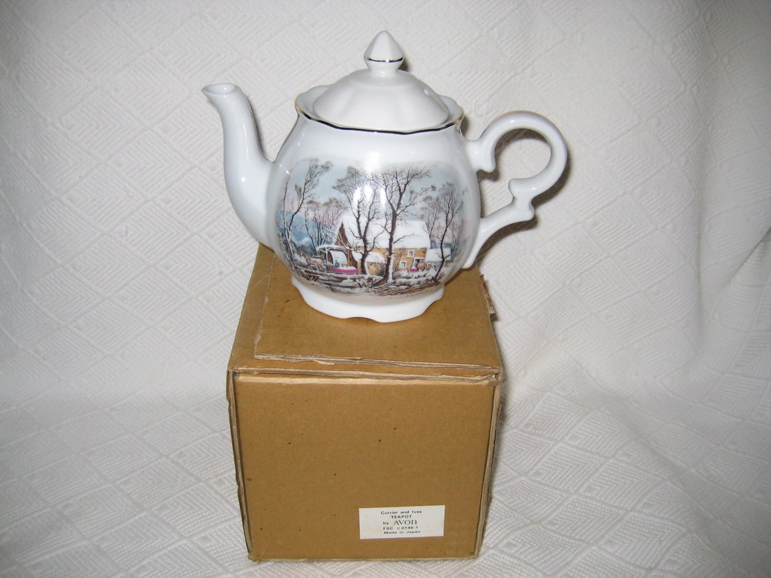 Vintage Avon Teapot Representative Exclusive Made in Japan Currier and ...