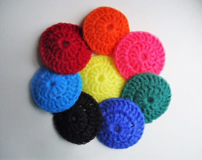 Pot Scrubbers Scrubbies Nylon Net Set of 8 Assorted Colors Handmade ...