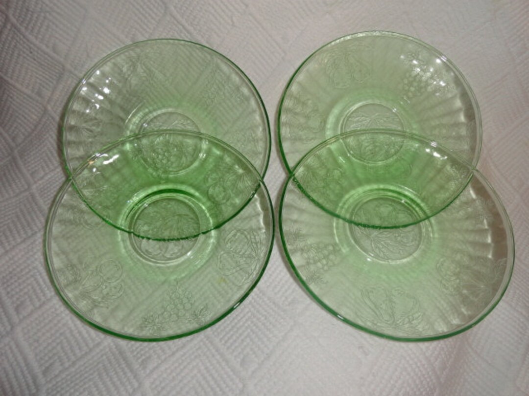 Vintage Set of 4 Hazel Atlas Fruit Pattern Saucers 5 1/2 - Etsy