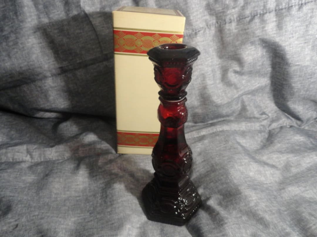 Vintage Avon 1876 Cape Cod Collection Cranberry Candlestick - Etsy