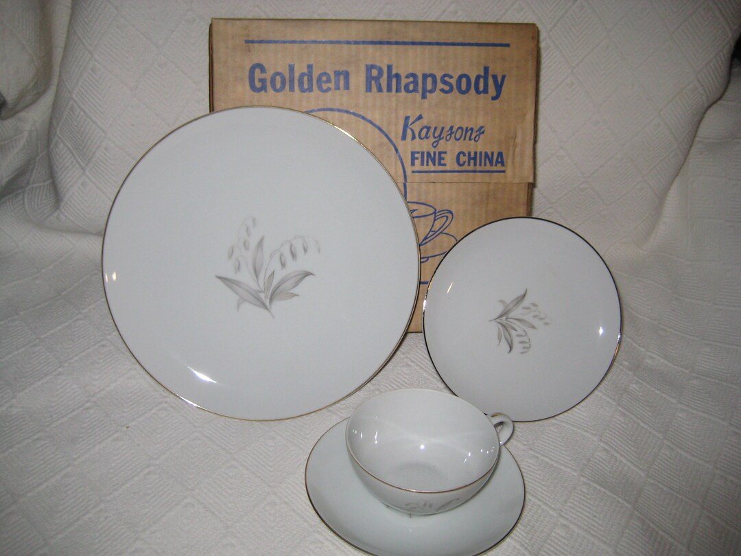 Vintage Kaysons Fine China Japan Golden Rhapsody 4 Pc Place Setting W ...