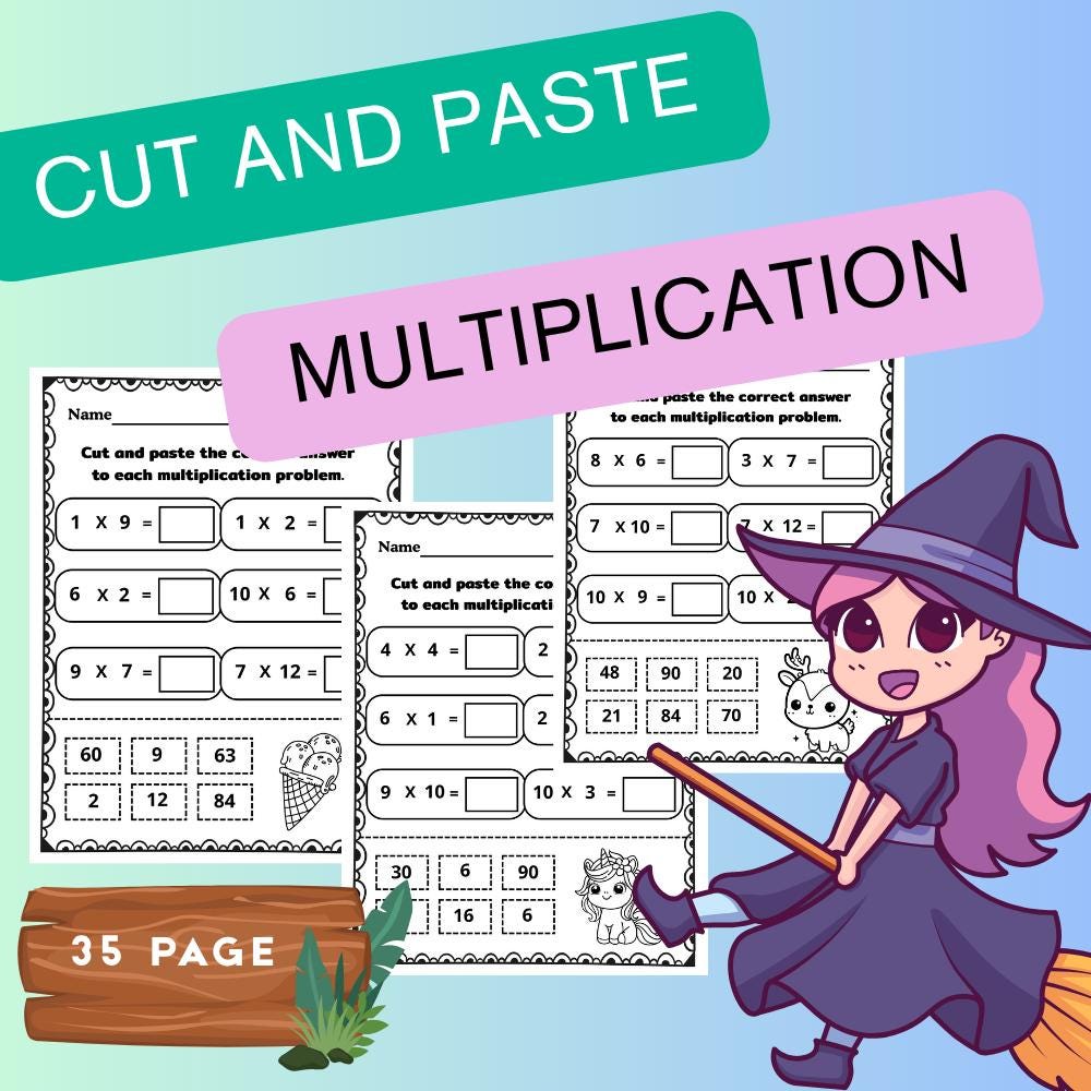 Multiplication Cut and Paste Worksheets | 210 Multiplication Questions ...